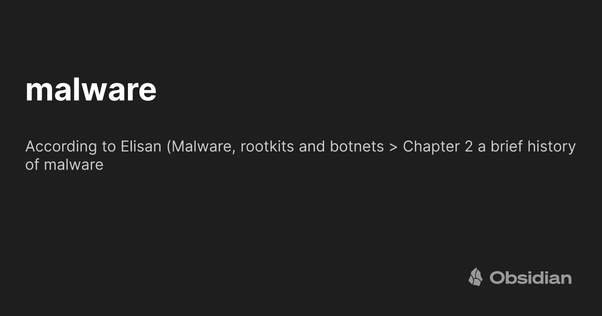 Malware Cyber Misc Obsidian Publish